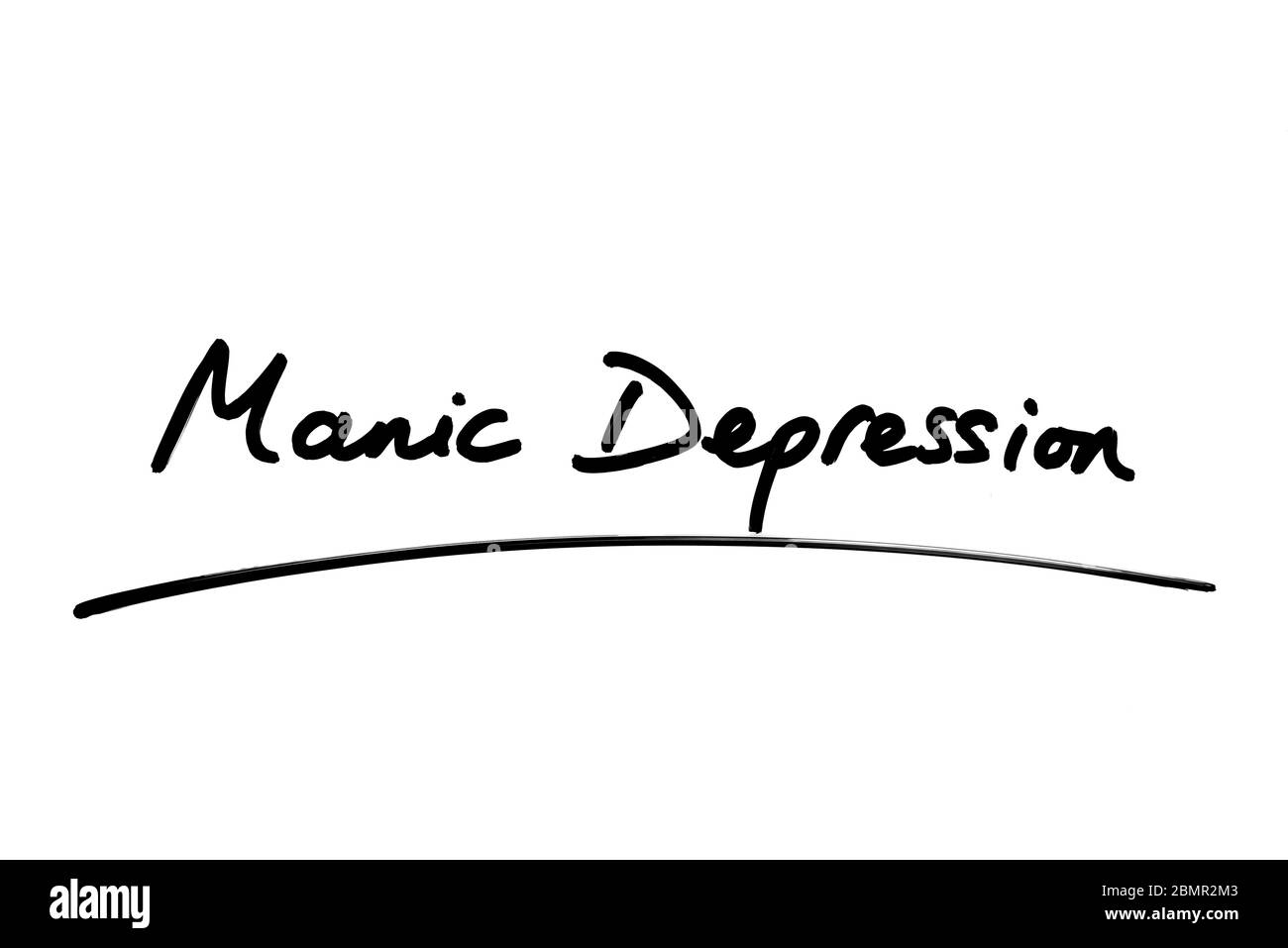 Manic Depression handwritten on a white background Stock Photo - Alamy