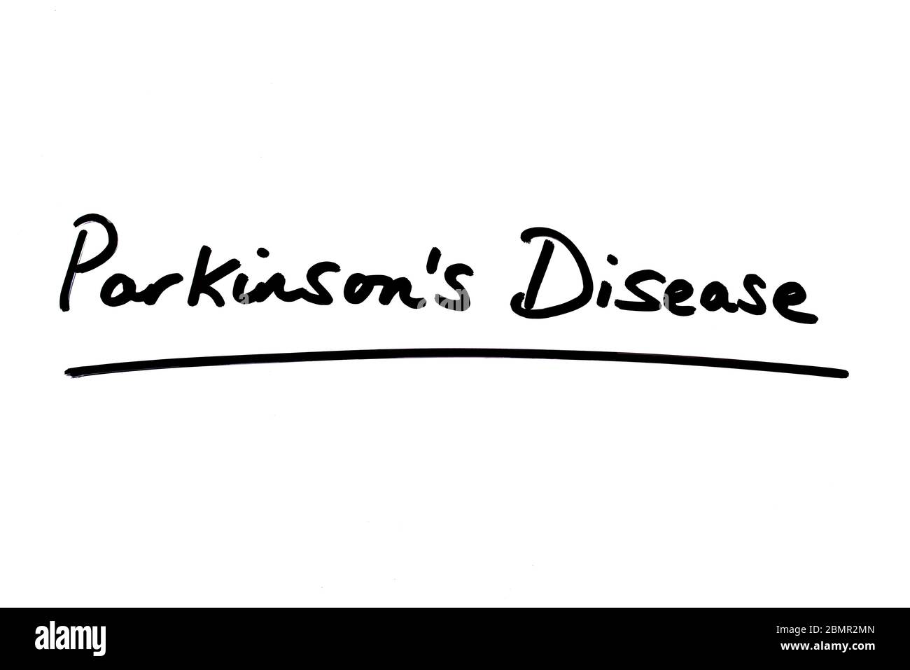 Parkinsons Disease handwritten on a white background Stock Photo - Alamy