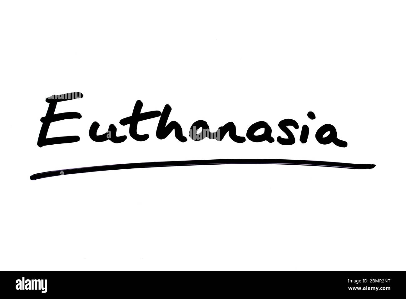 Euthanasia handwritten on a white background Stock Photo - Alamy