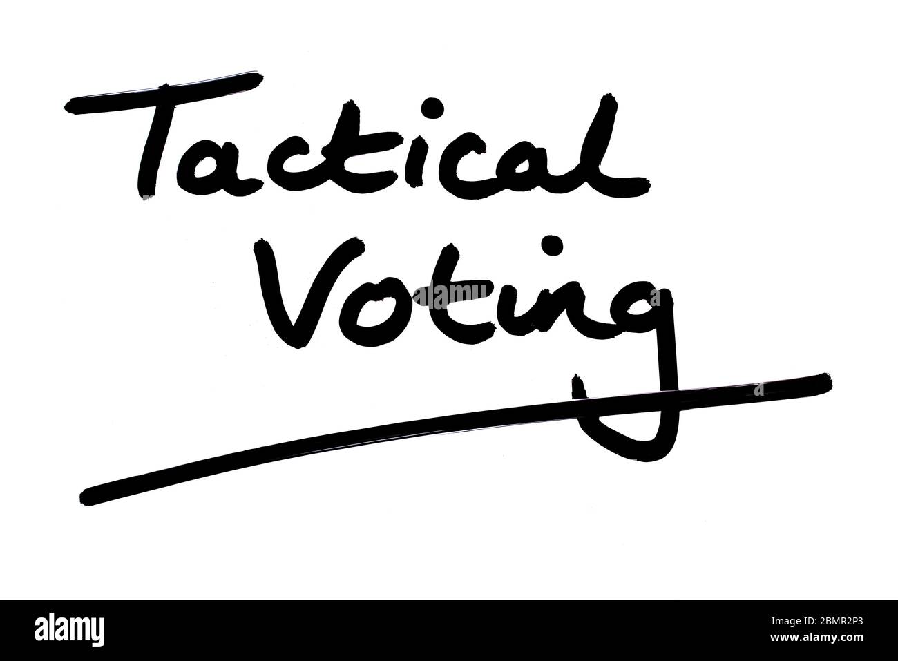 Tactical Voting handwritten on a white background Stock Photo - Alamy