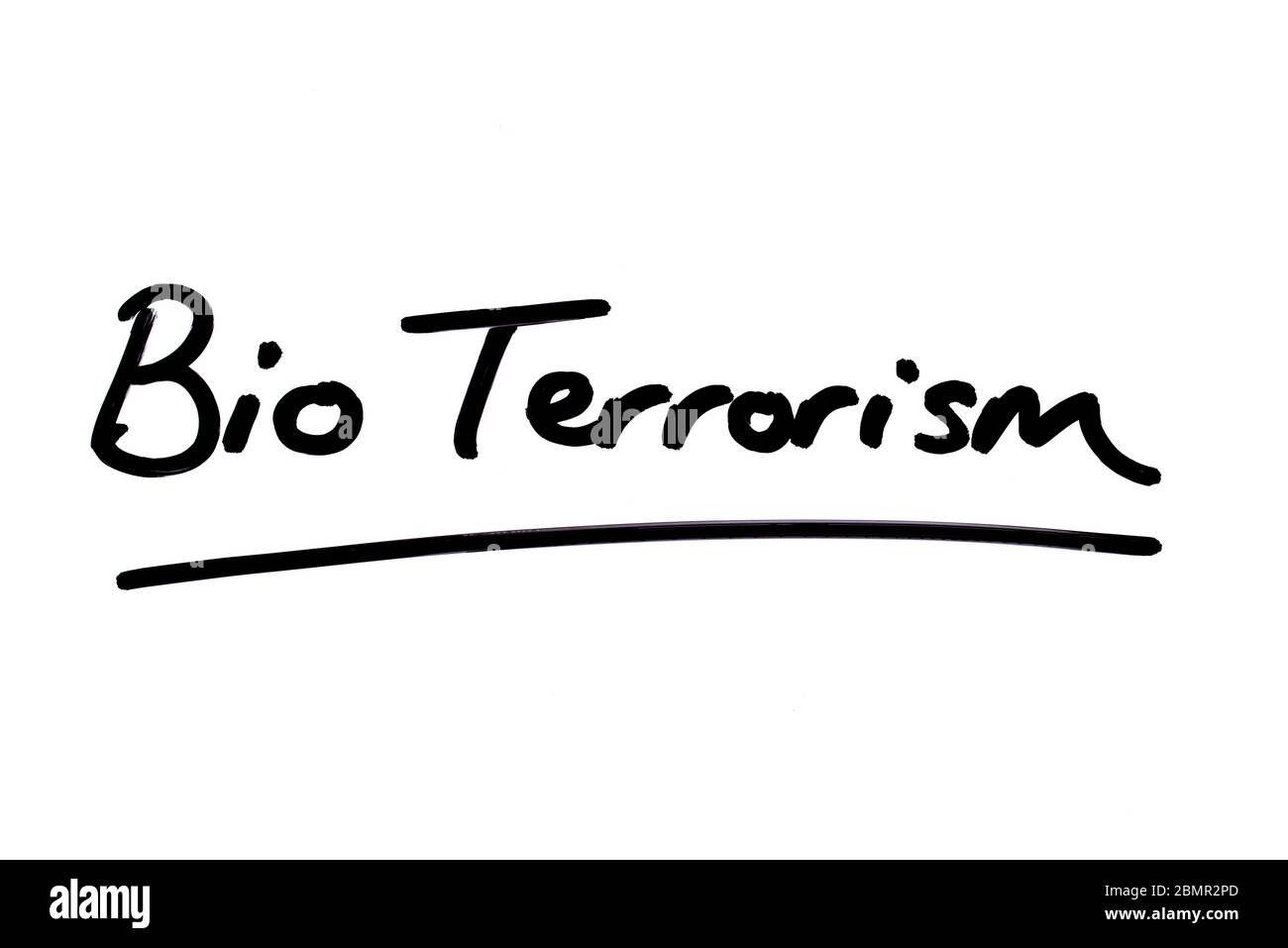 Bio Terrorism handwritten on a white background Stock Photo - Alamy