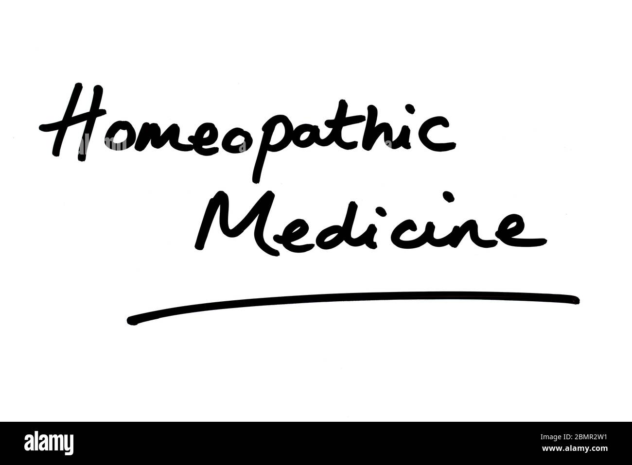Homeopathic Medicine handwritten on a white background Stock Photo - Alamy