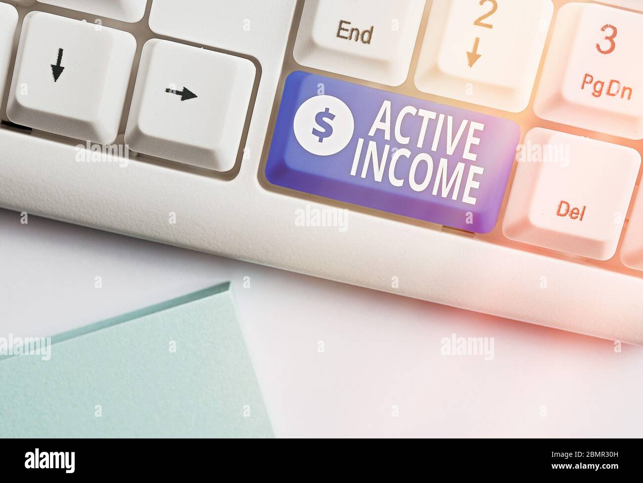 Writing note showing Active Income. Business concept for Royalties ...