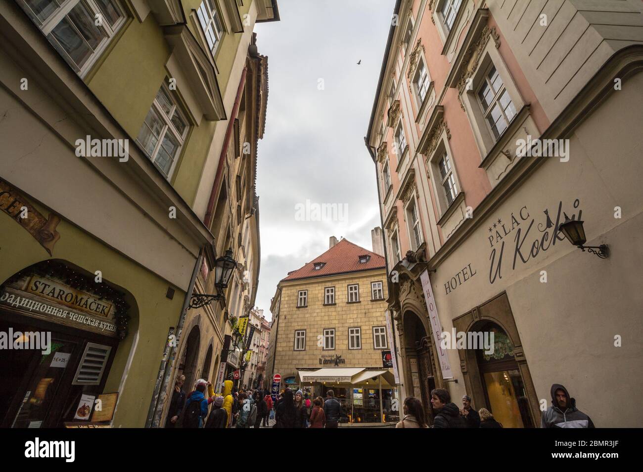 PRAGUE, CZECHIA - NOVEMBER 3, 2019: Street of Stare Mesto, Jilska ulice ...