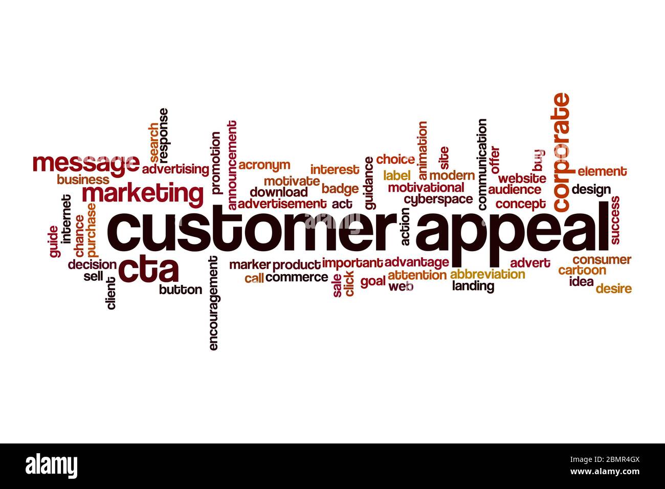 Customer appeal word cloud concept on white background Stock Photo - Alamy