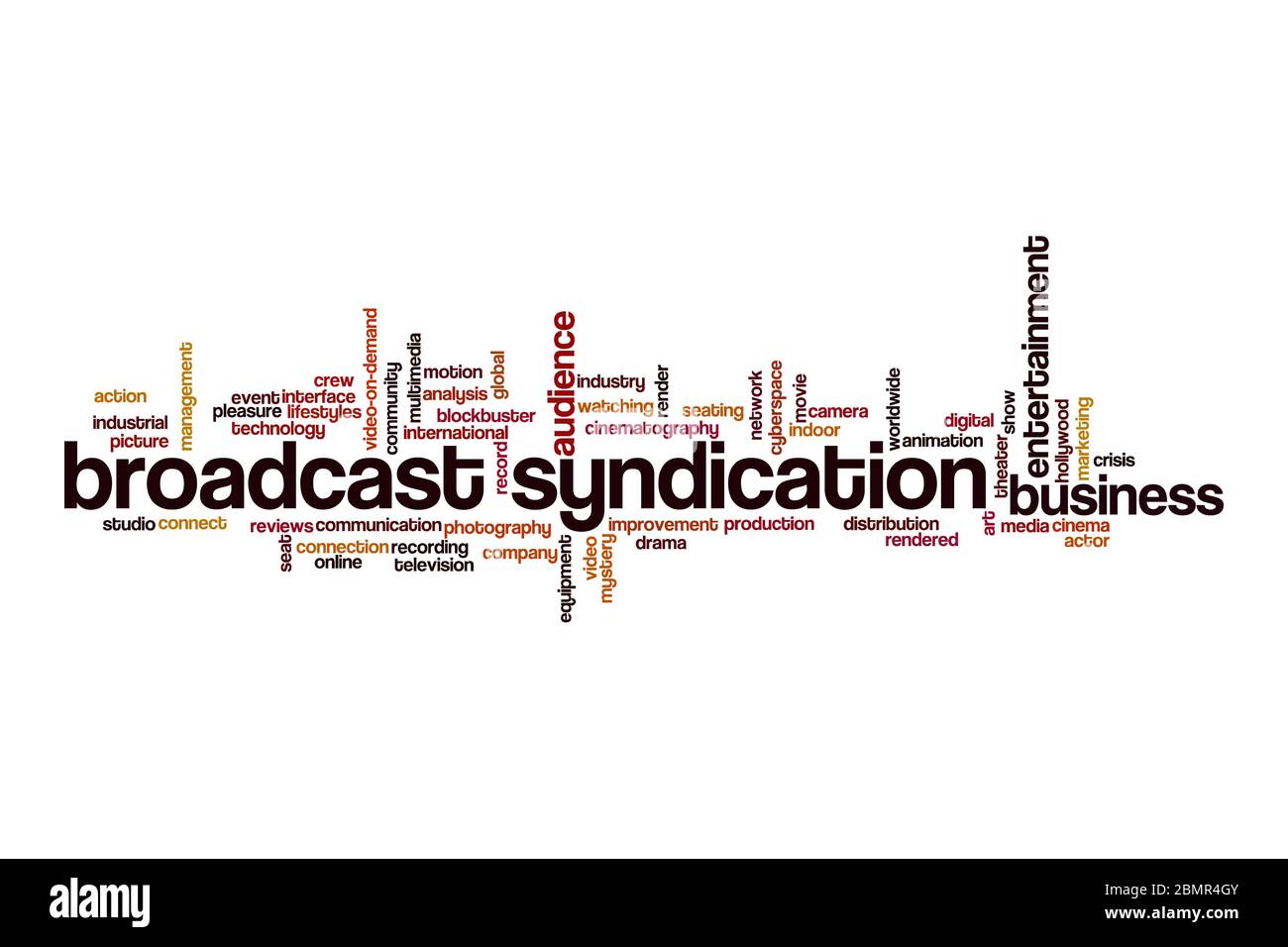 Broadcast syndication word cloud concept on white background Stock ... Broadcast syndication word cloud concept on white background Stock ...