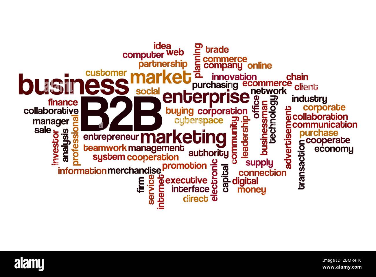 B2B word cloud concept on white background Stock Photo - Alamy