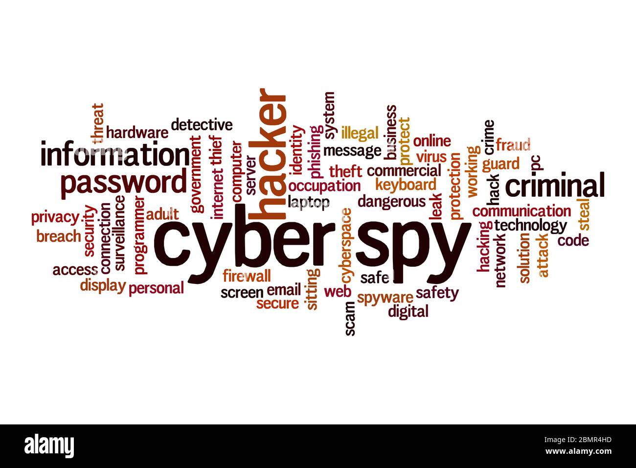 Cyber spy word cloud concept on white background Stock Photo - Alamy
