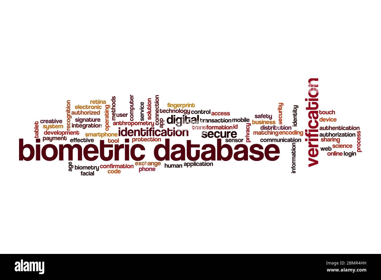 Biometric database word cloud concept on white background Stock Photo ...