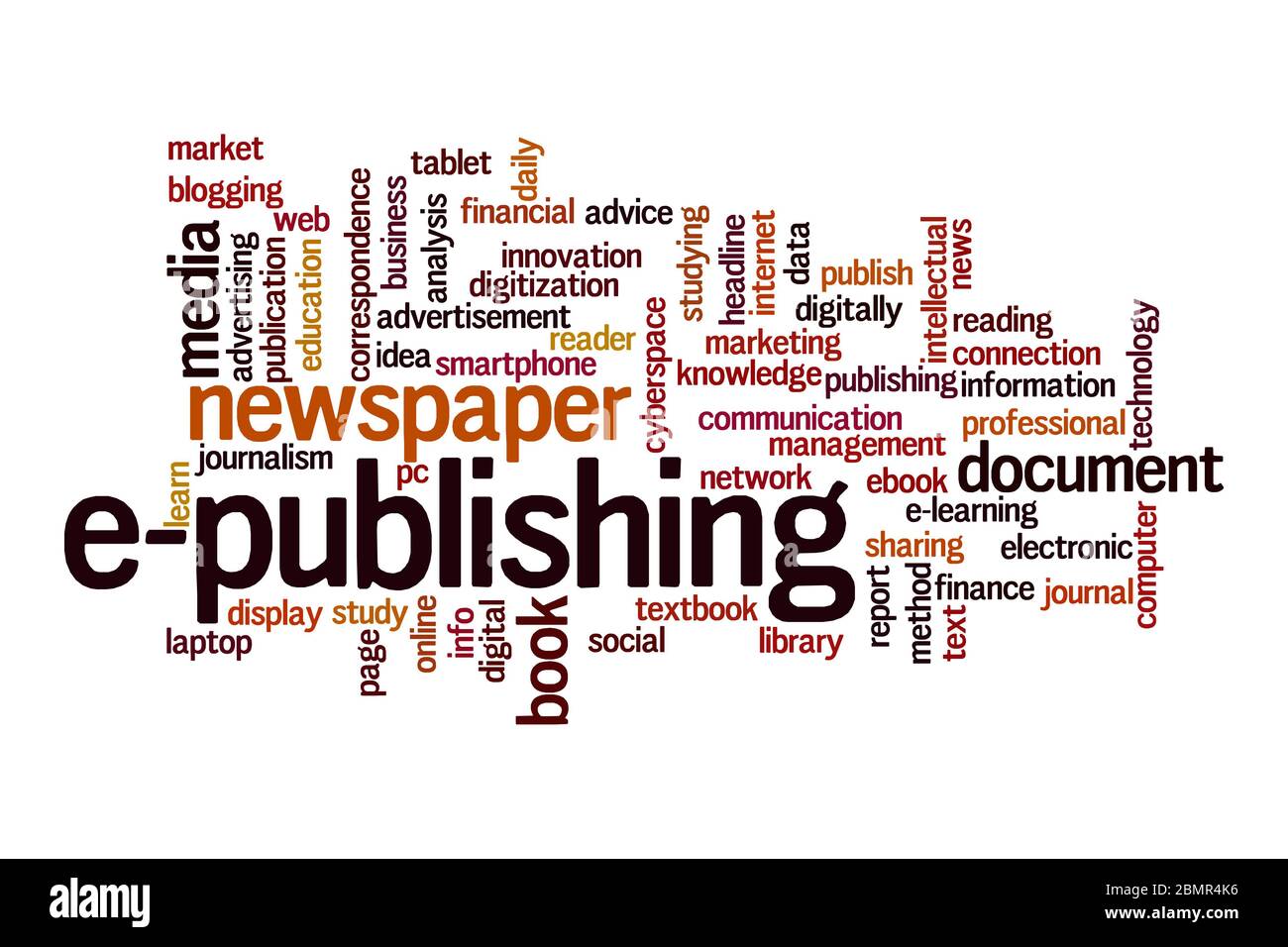 E-publishing word cloud concept on white background Stock Photo - Alamy