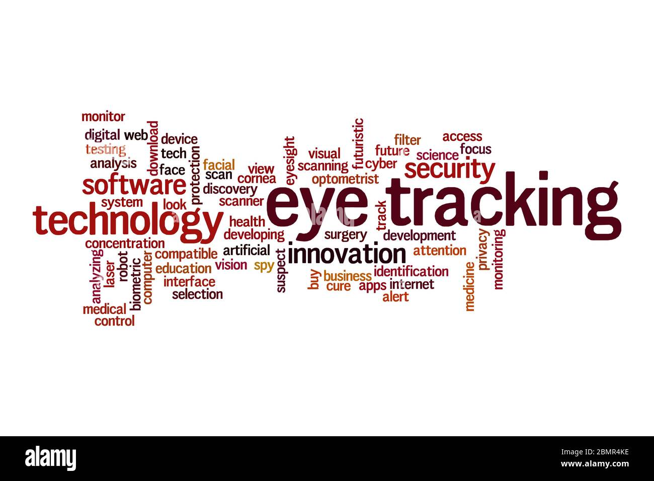 Eye tracking word cloud concept on white background Stock Photo - Alamy