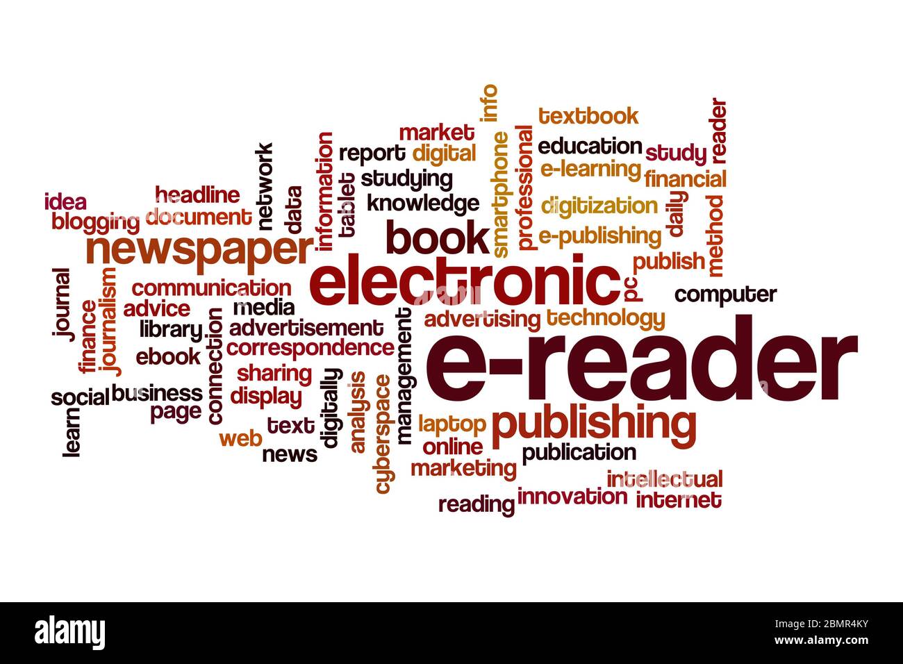 E-reader word cloud concept on white background Stock Photo - Alamy