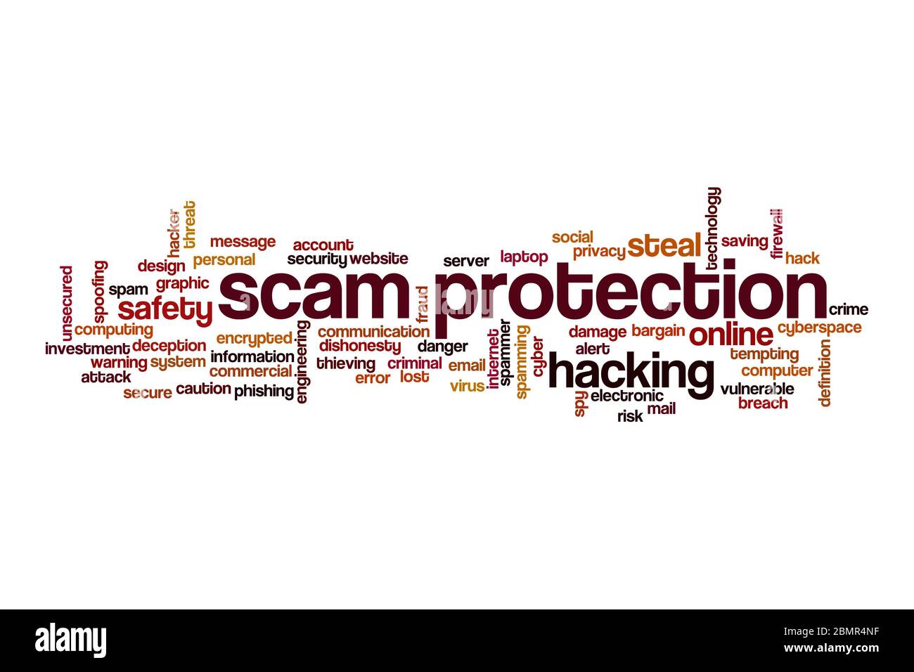 Scam protection word cloud concept on white background Stock Photo - Alamy