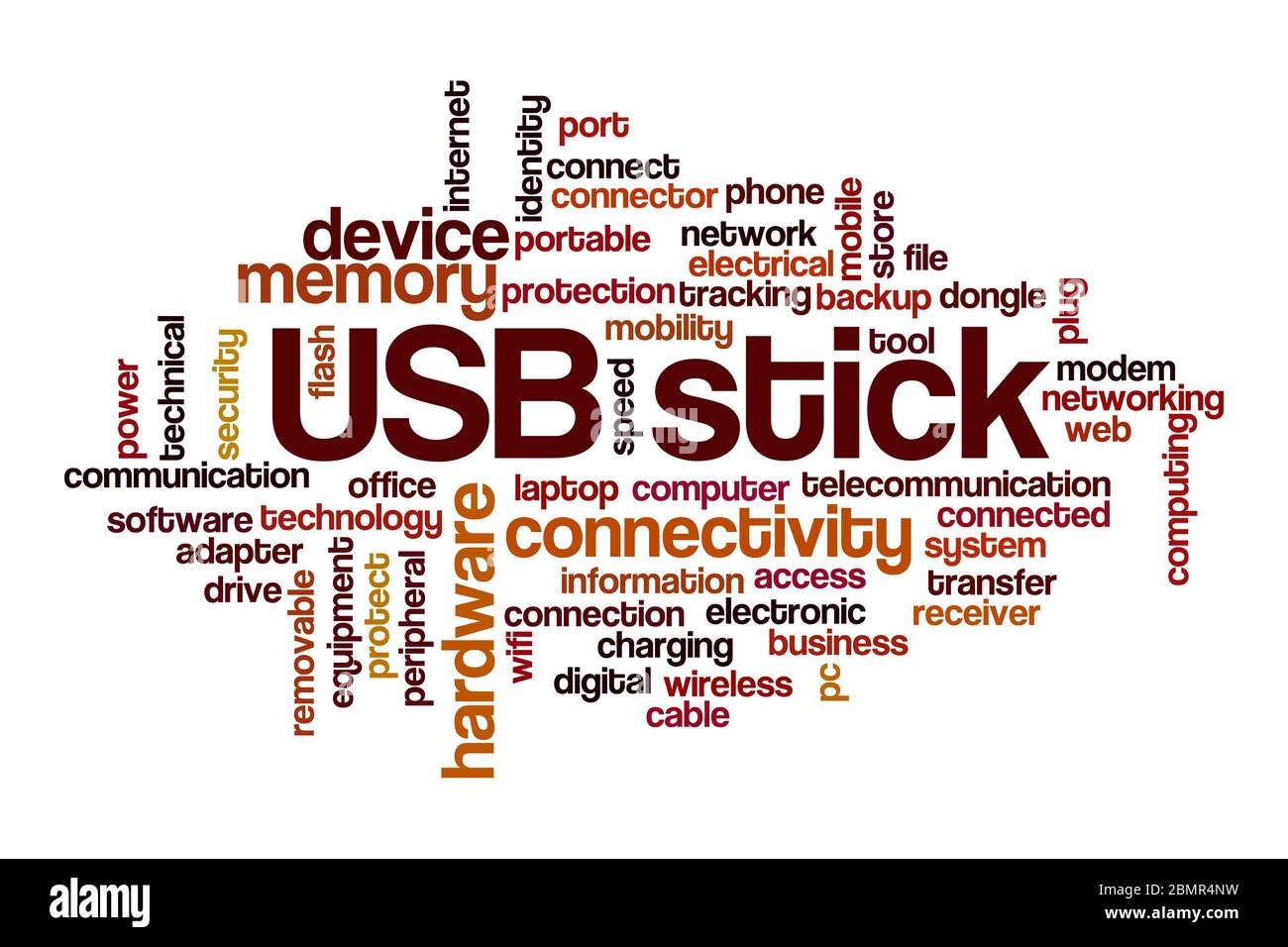 USB stick cloud concept on white background Stock Photo - Alamy