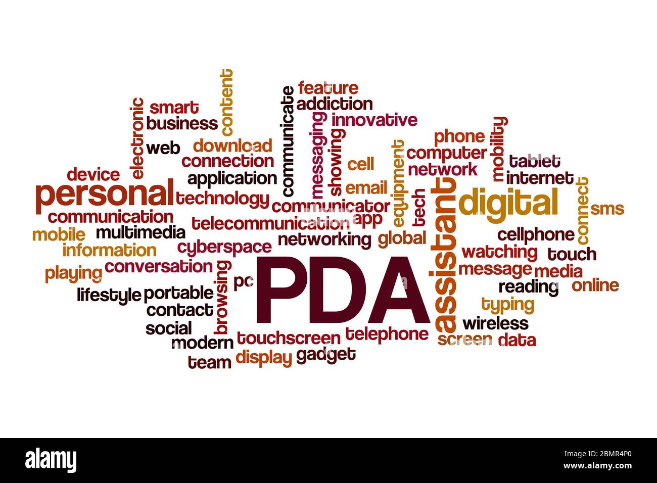 PDA cloud concept on white background Stock Photo - Alamy