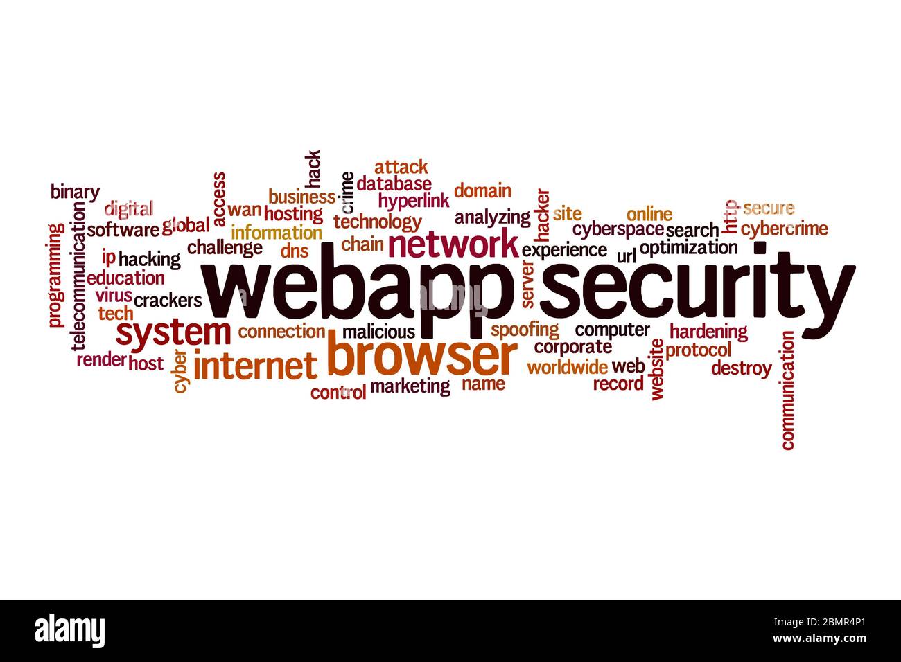 Webapp security word cloud concept on white background Stock Photo - Alamy
