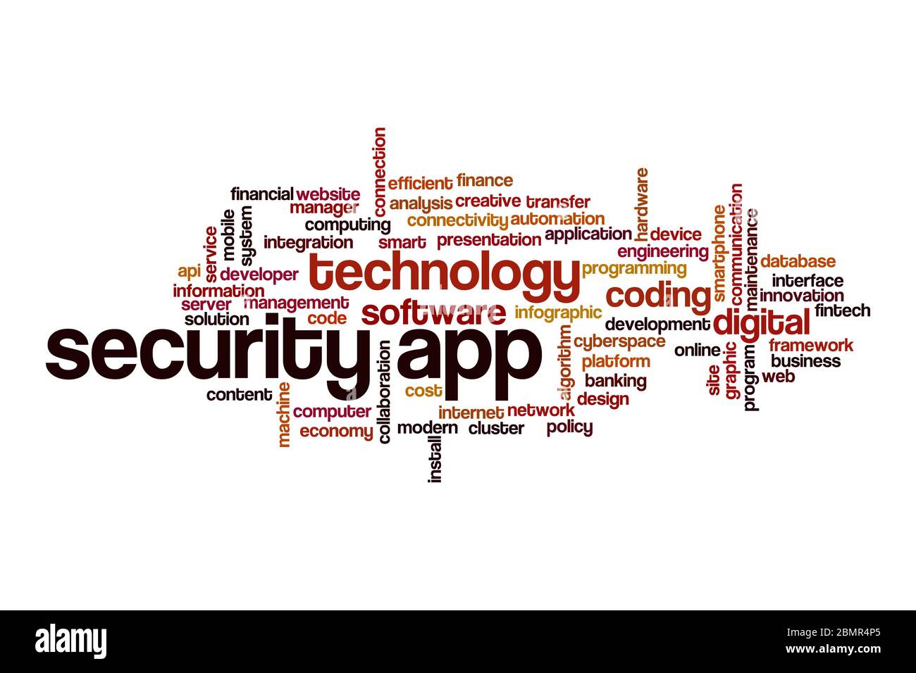 Security app word cloud concept on white background Stock Photo - Alamy