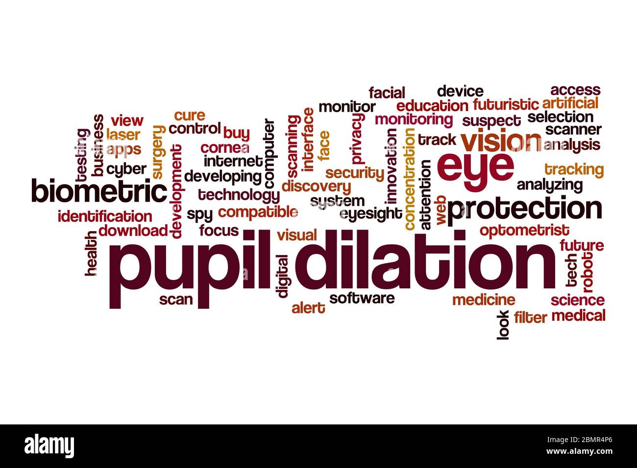 Pupil dilation word cloud concept on white background Stock Photo - Alamy