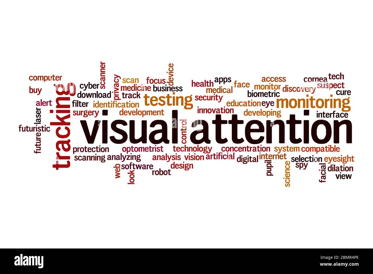 Visual attention word cloud concept on white background Stock Photo - Alamy