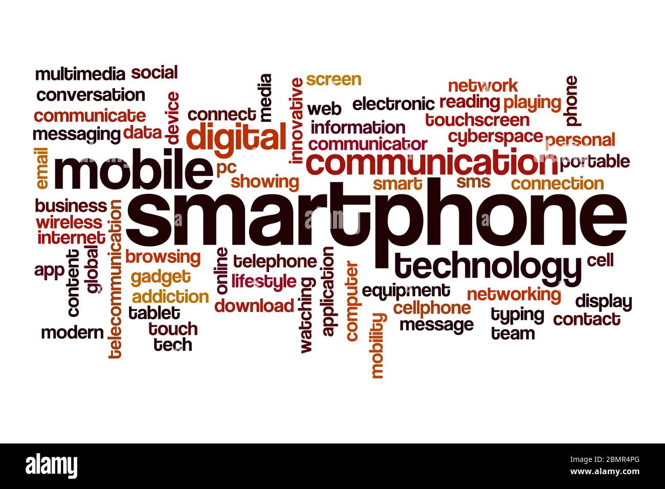 Smartphone word cloud concept on white background Stock Photo - Alamy