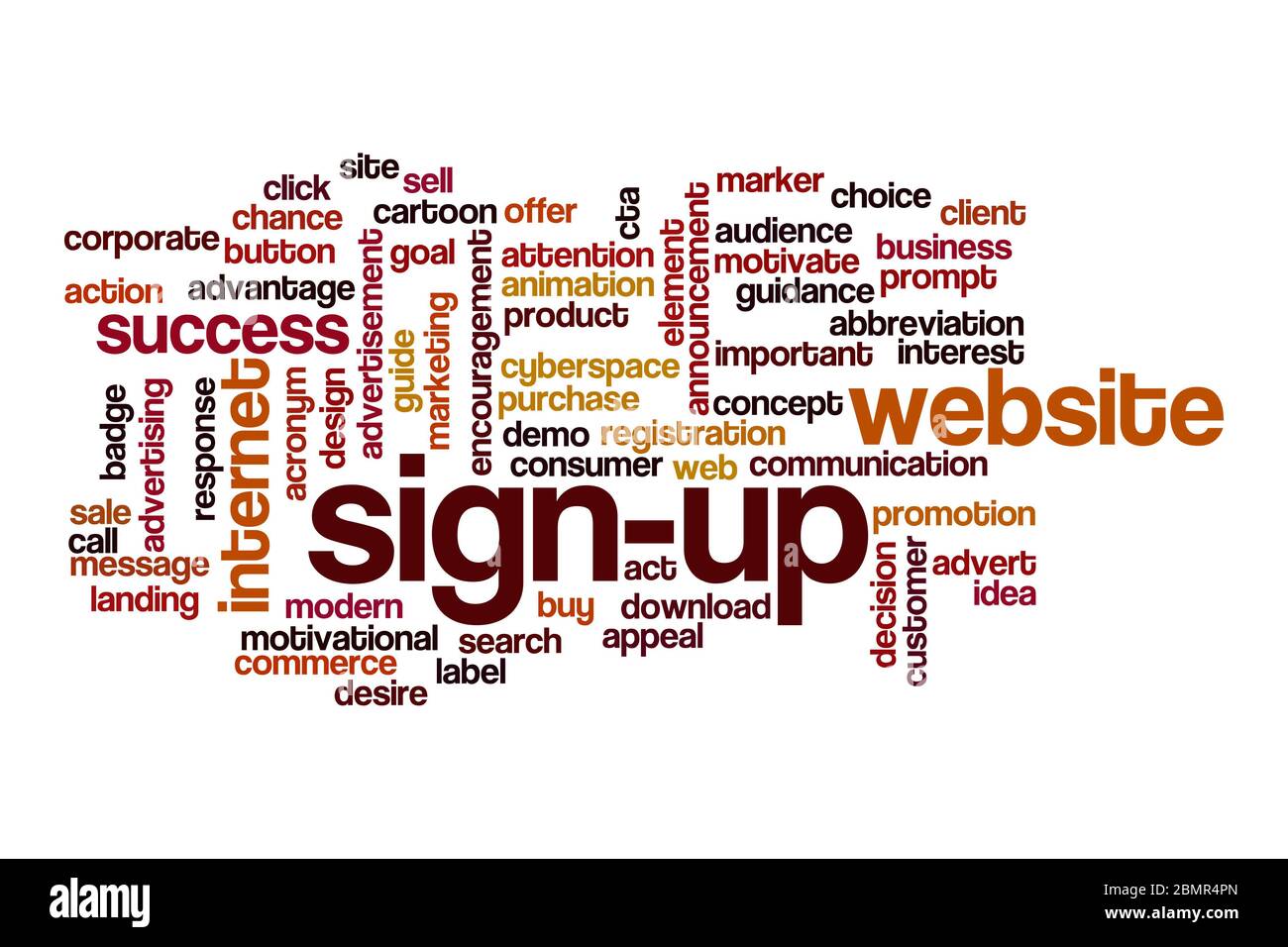 Sign-up word cloud concept on white background Stock Photo - Alamy