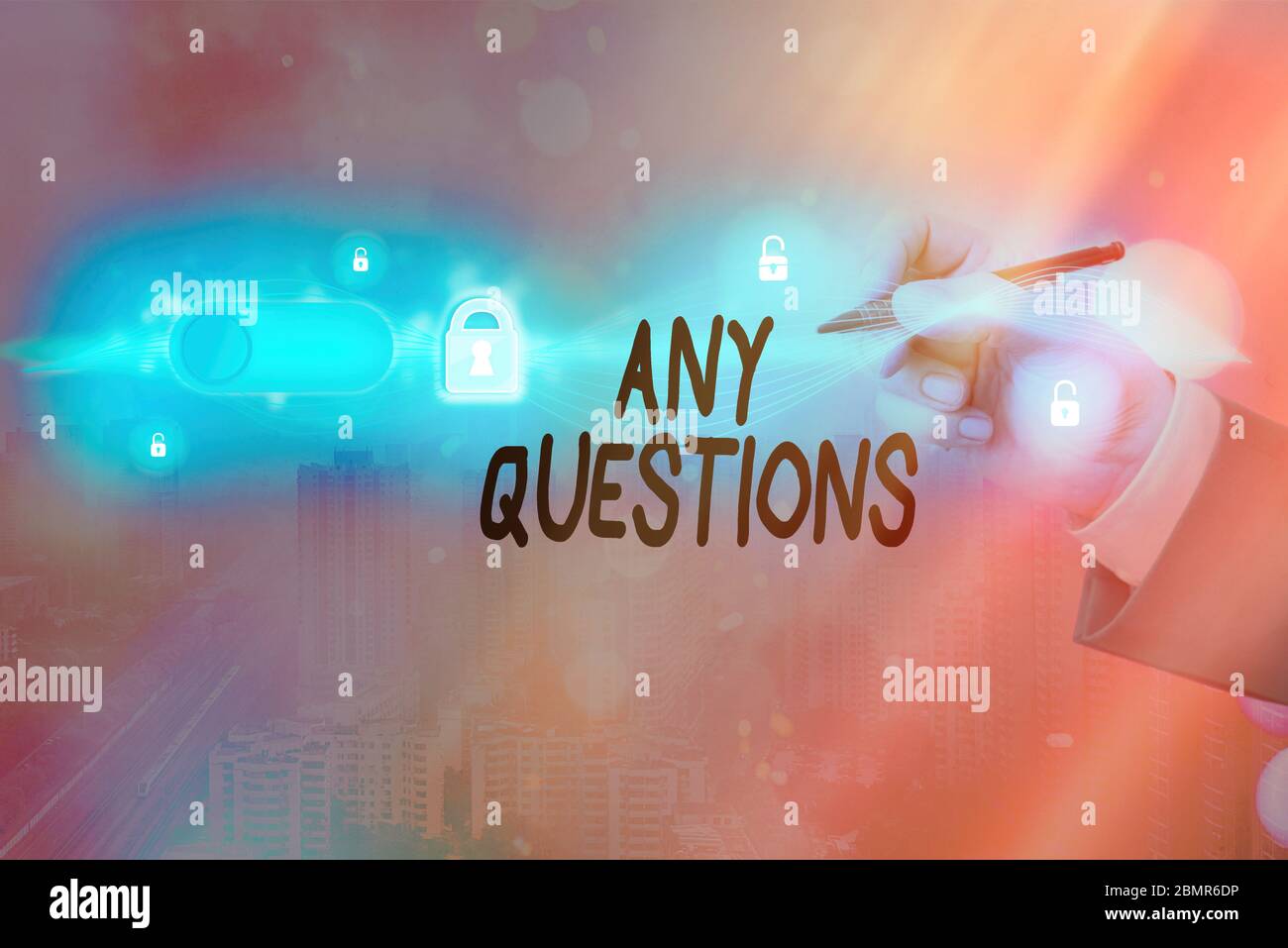 Text sign showing Any Questions. Business photo text Clueless Blank ...