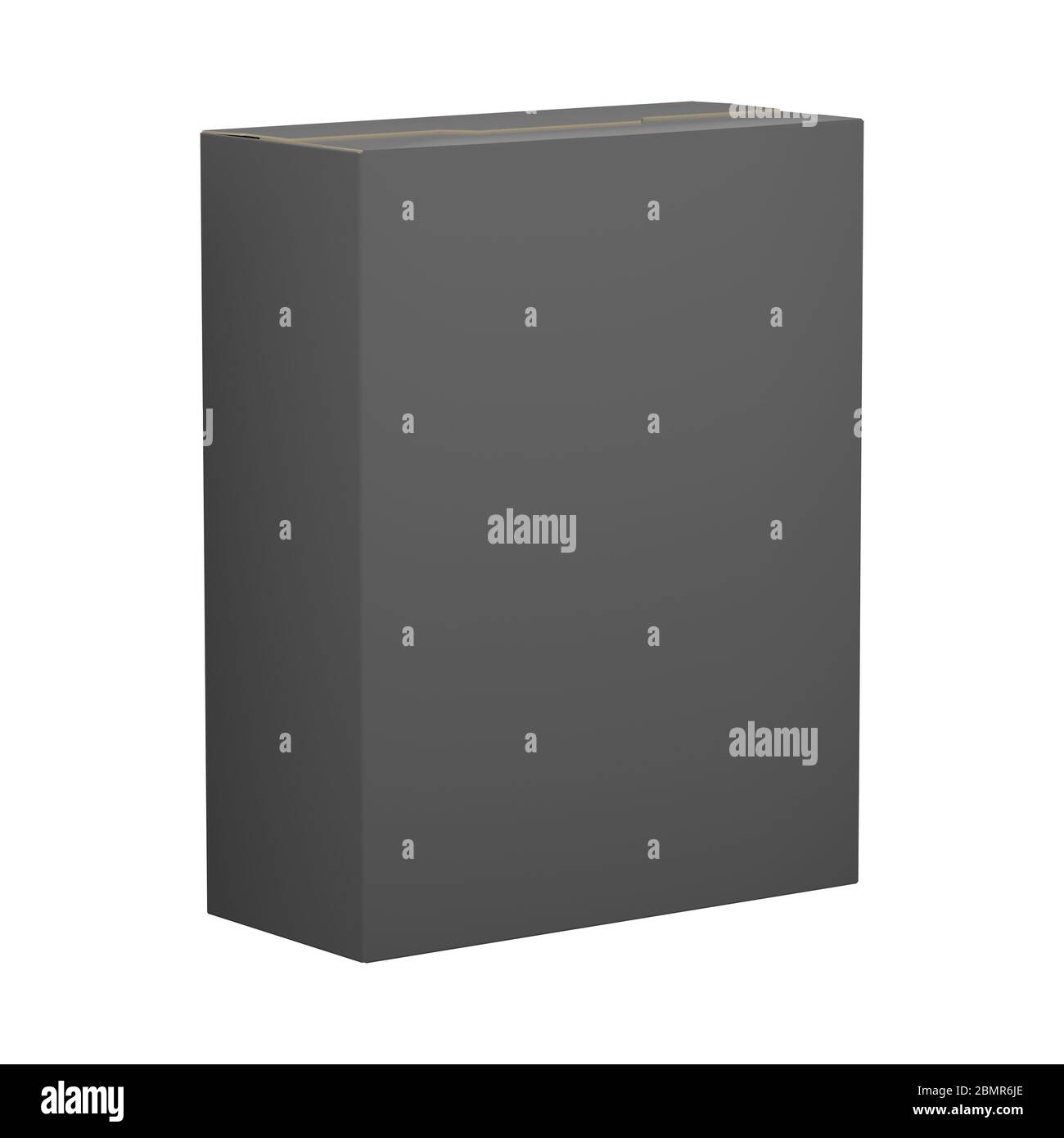 Dark rectangular box package side perspective view. Elegant realistic ...