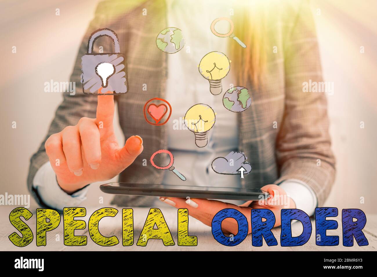 Conceptual hand writing showing Special Order. Concept meaning Specific ...