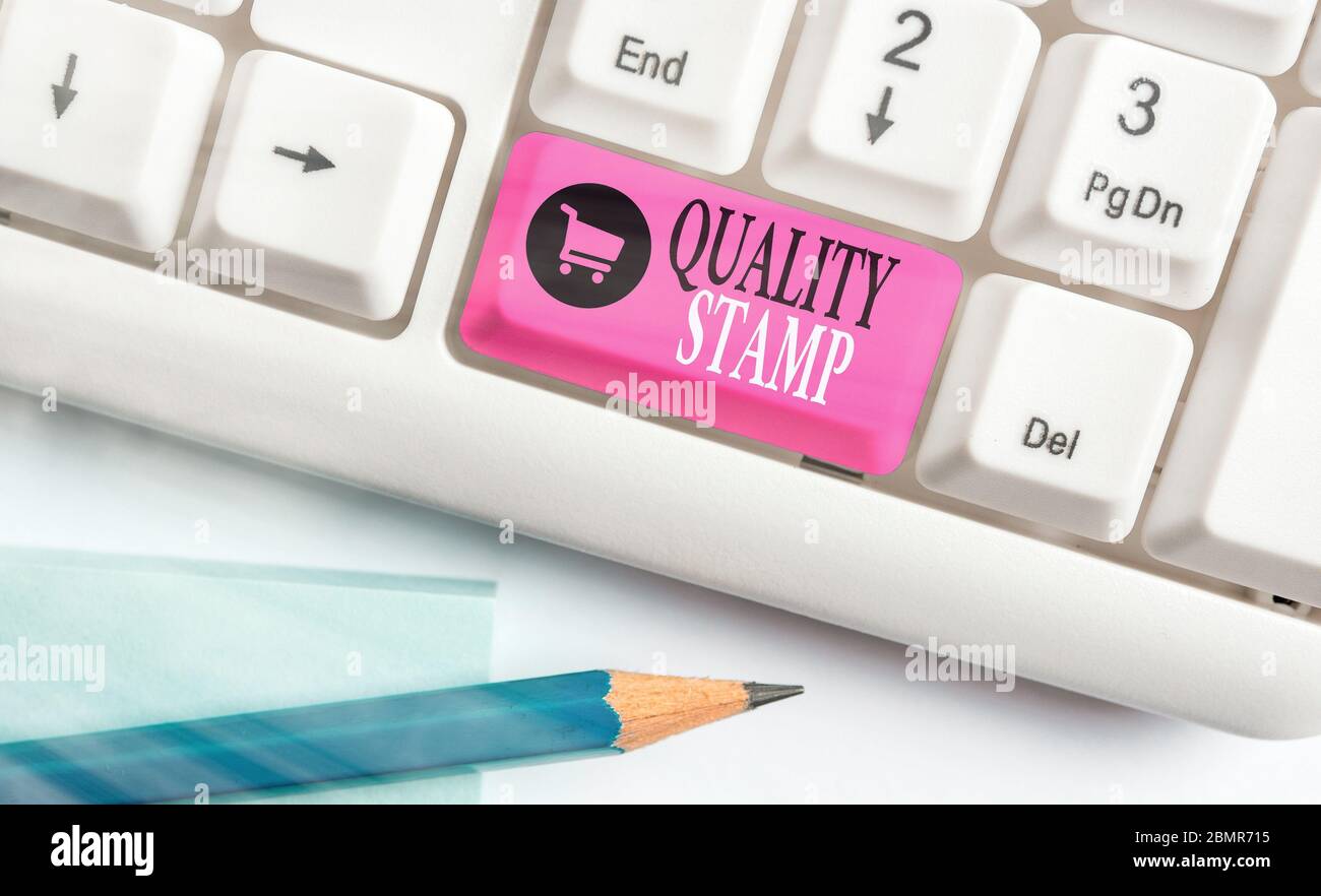 Writing note showing Quality Stamp. Business concept for Seal of ...