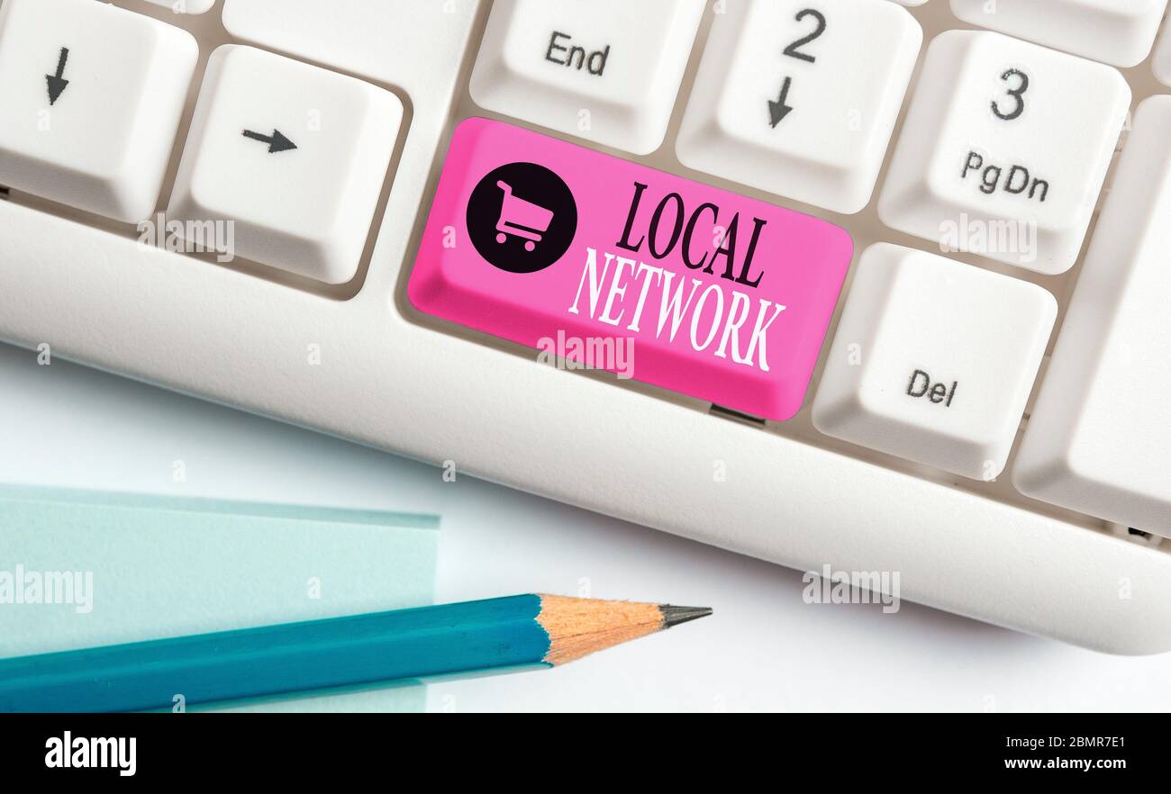 Writing note showing Local Network. Business concept for Intranet LAN ...
