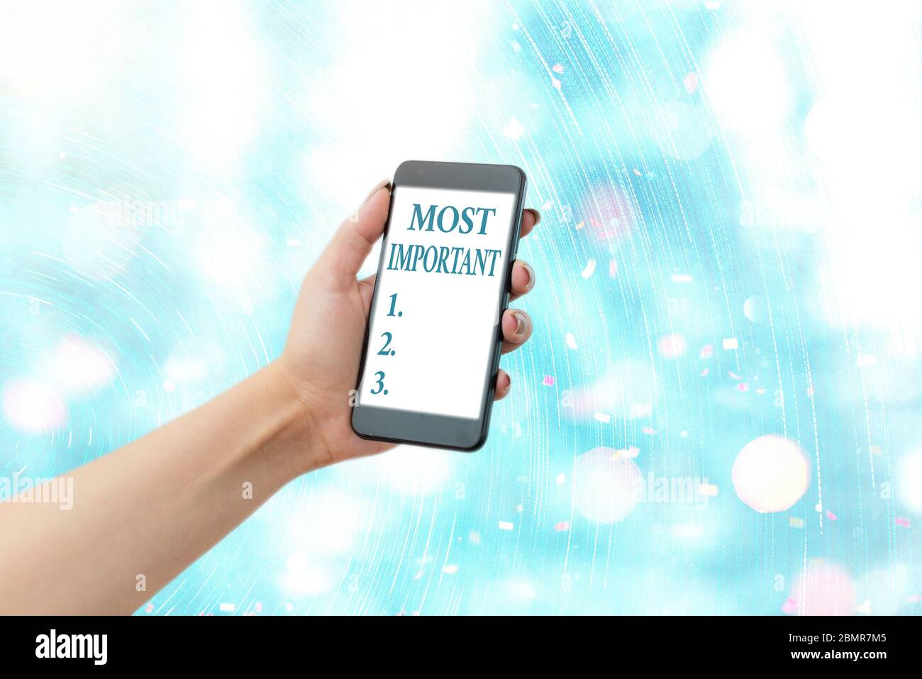 Conceptual hand writing showing Most Important. Concept meaning ...