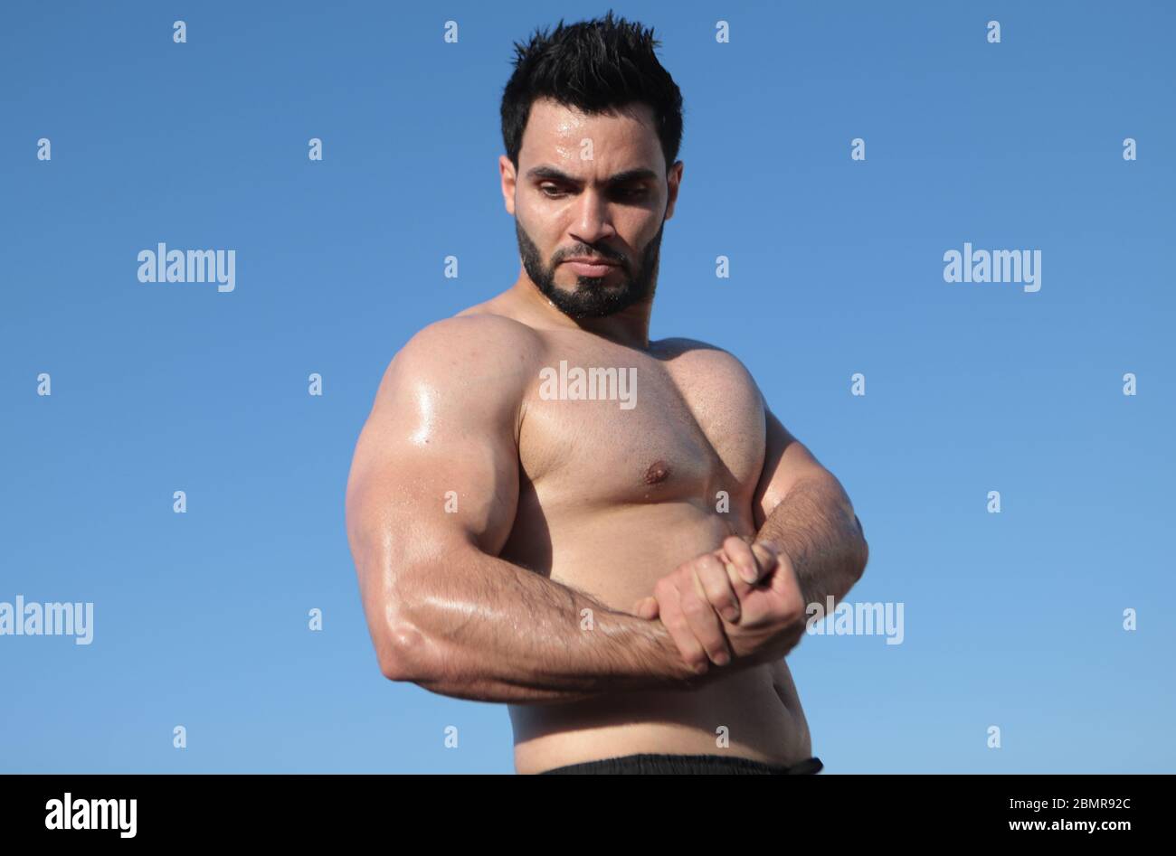 Hebron. 10th May, 2020. Palestinian Fitness trainer and bodybuilder ...
