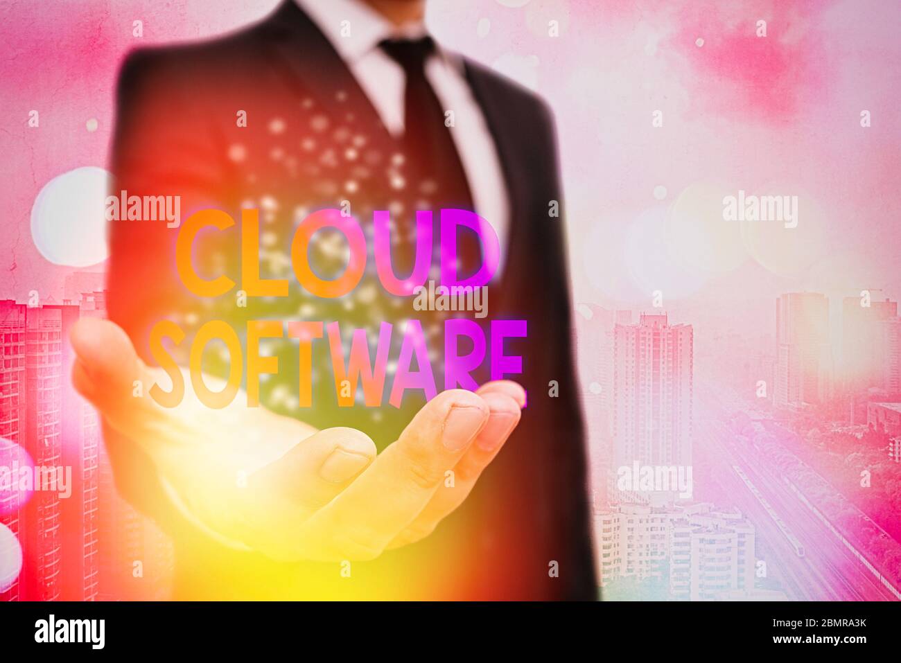 Conceptual hand writing showing Cloud Software. Concept meaning Programs used in Storing ...