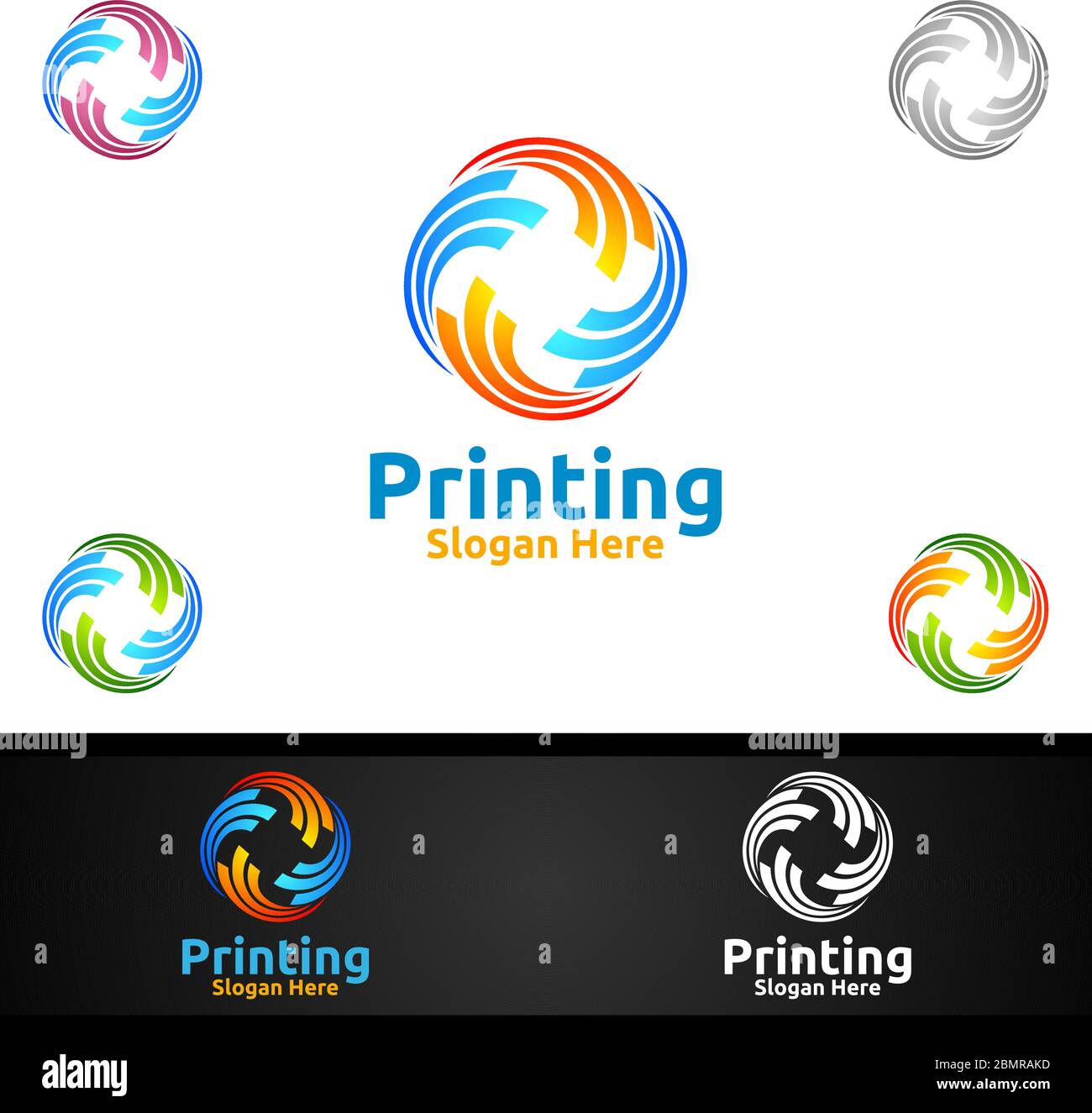 Digital Printing Company Vector Logo Design for Media, Retail ...