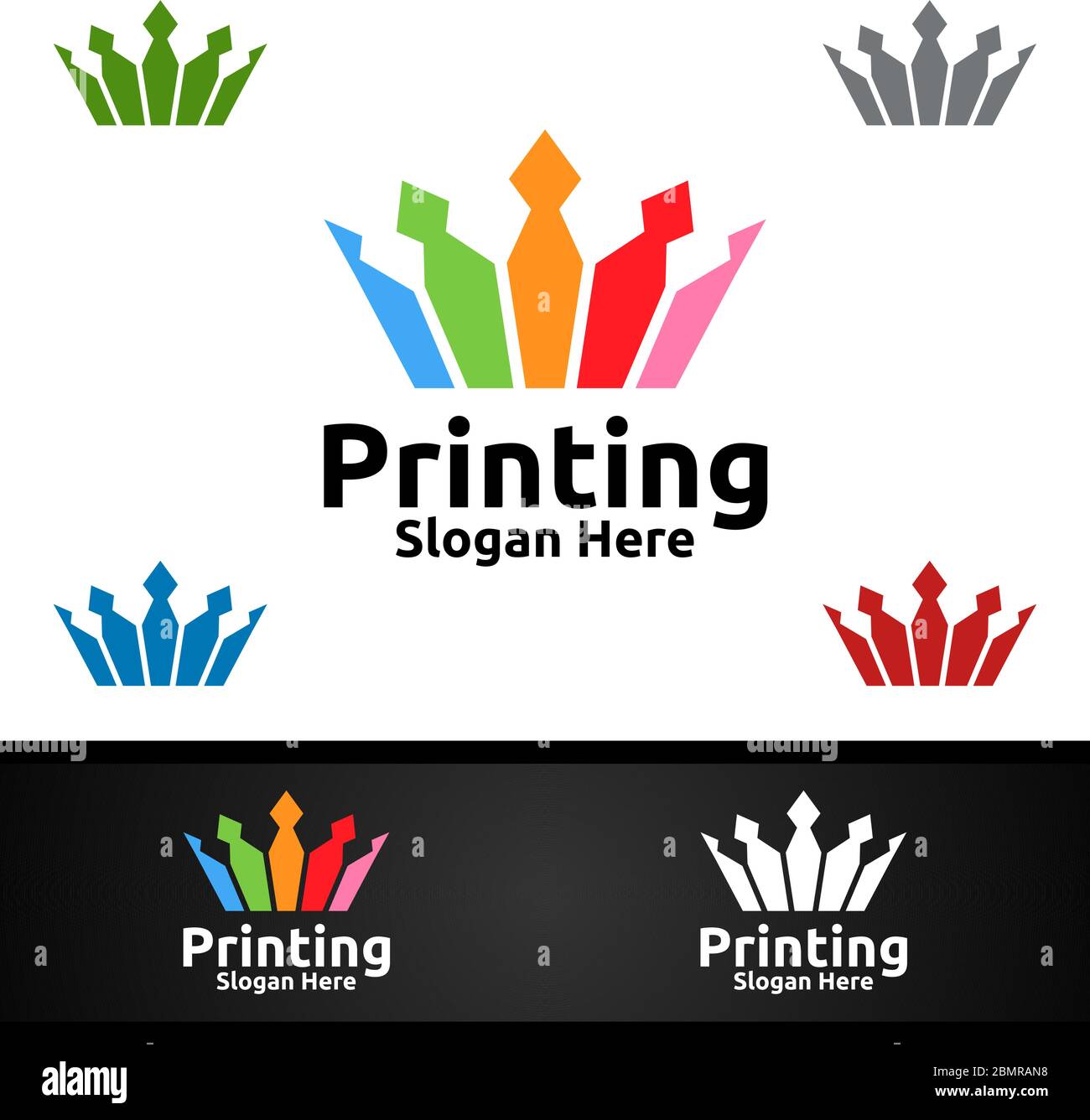 King Printing Company Vector Logo Design for Media, Retail, Advertising ...