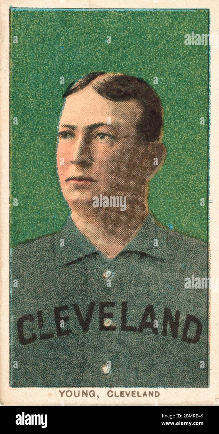 Cy Young, Cleveland Naps, baseball card portrait, circa 1909 Stock ...