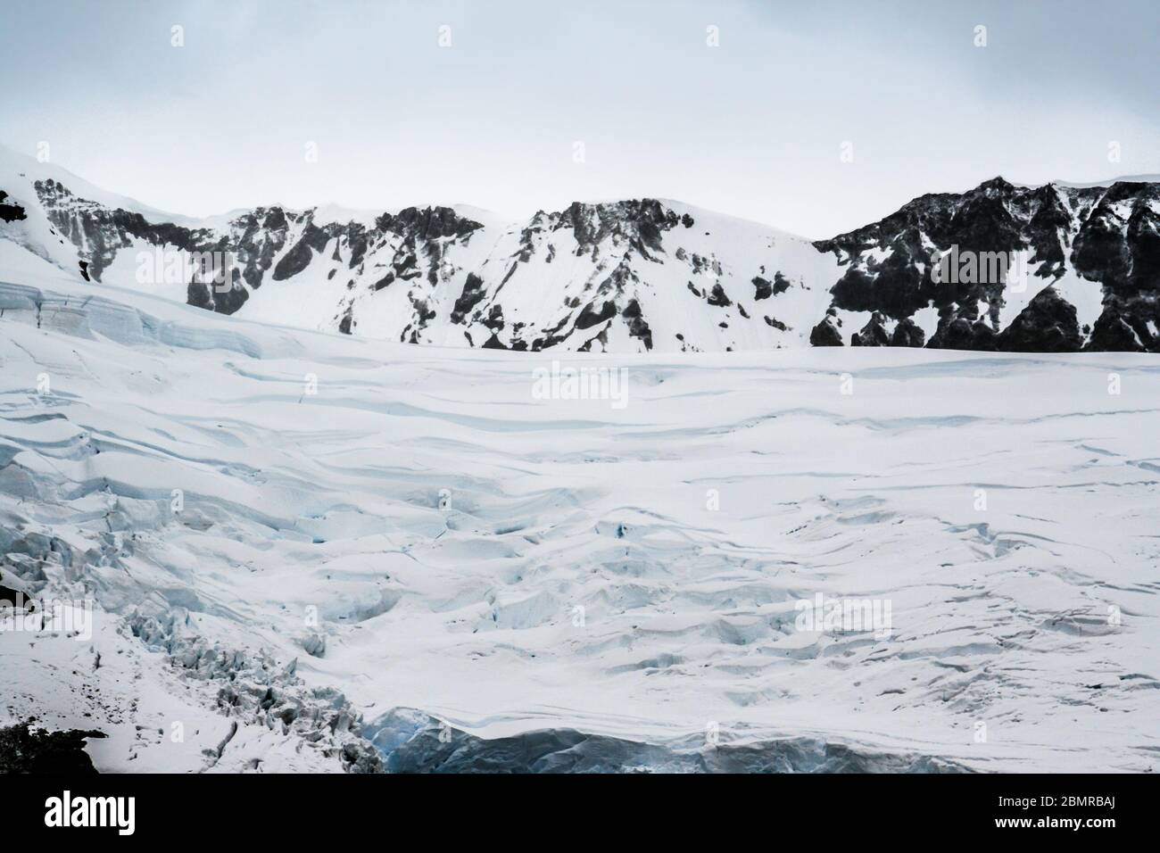 Rugged glacial and icy landscape of the Antarctic Peninsula at the ...