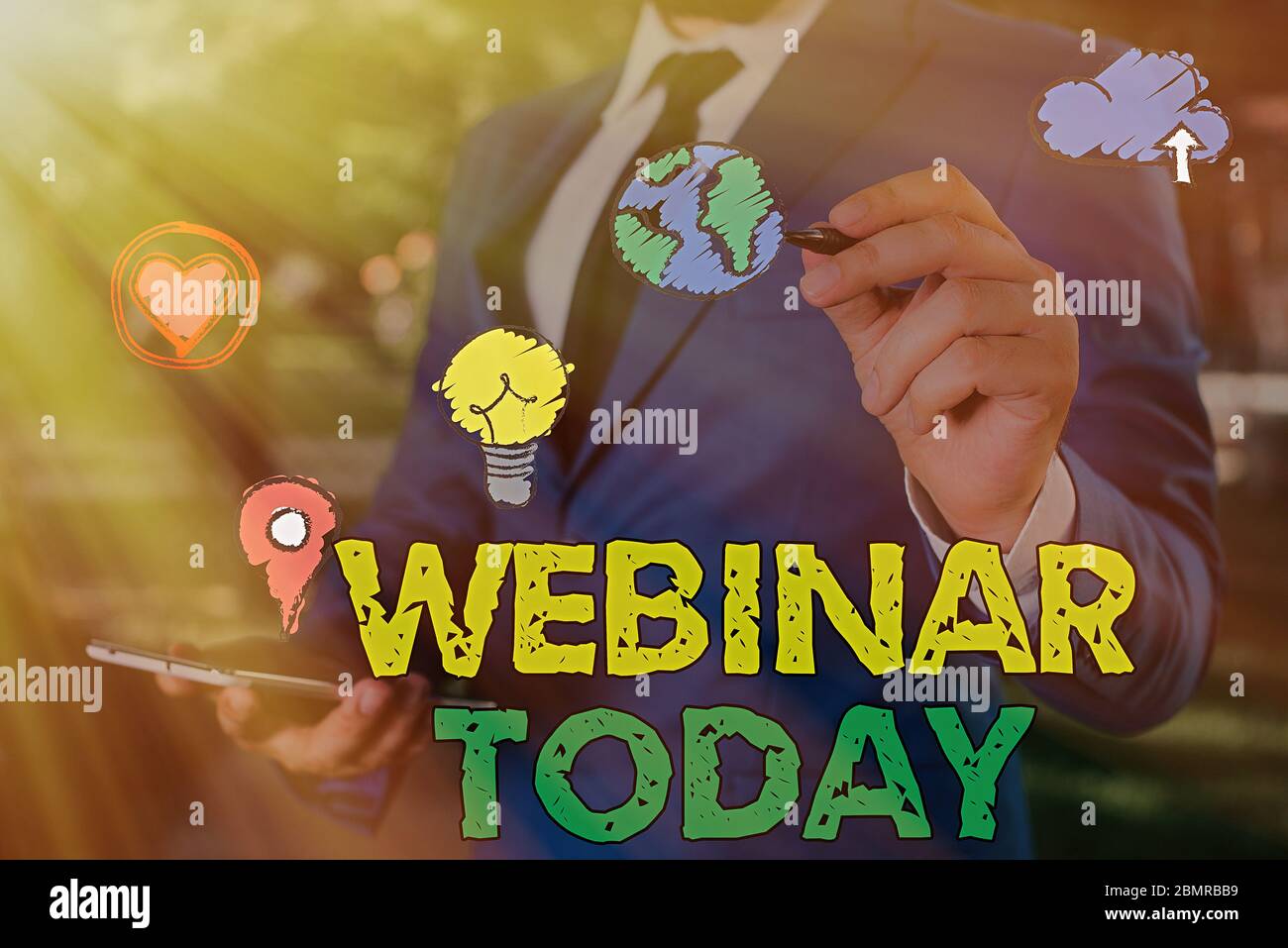 Writing note showing Webinar Today. Business concept for live online ...