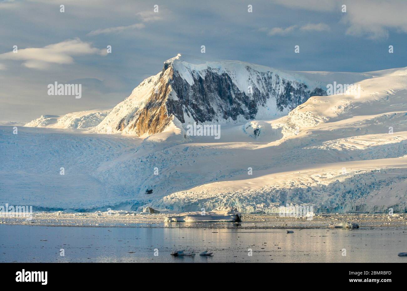 Pristine, crisp and calm morning at icy Neko Harbor, Antarctica Stock ...