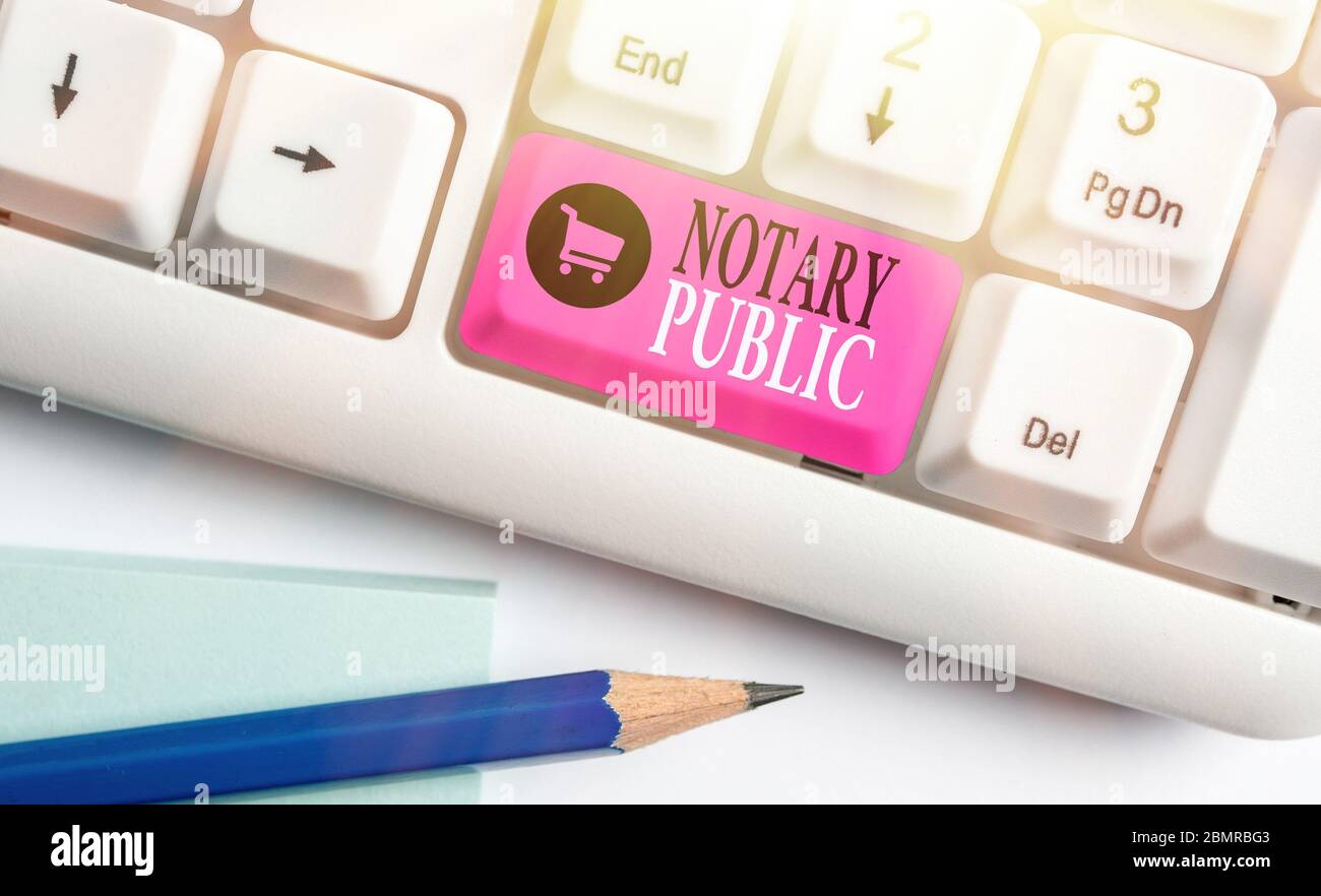 Writing note showing Notary Public. Business concept for Legality ...