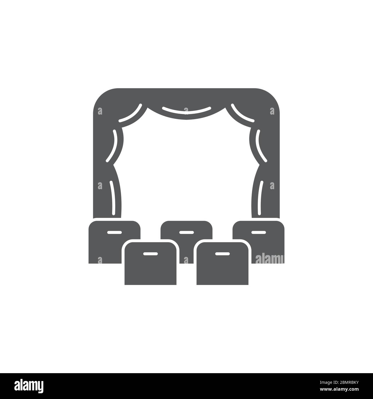 Theater vector icon symbol stage isolated on white background Stock ...
