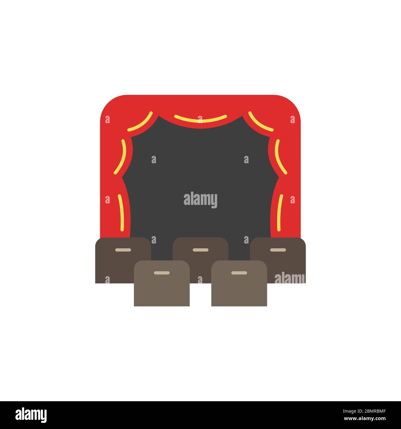 Theater vector icon symbol stage isolated on white background Stock ...