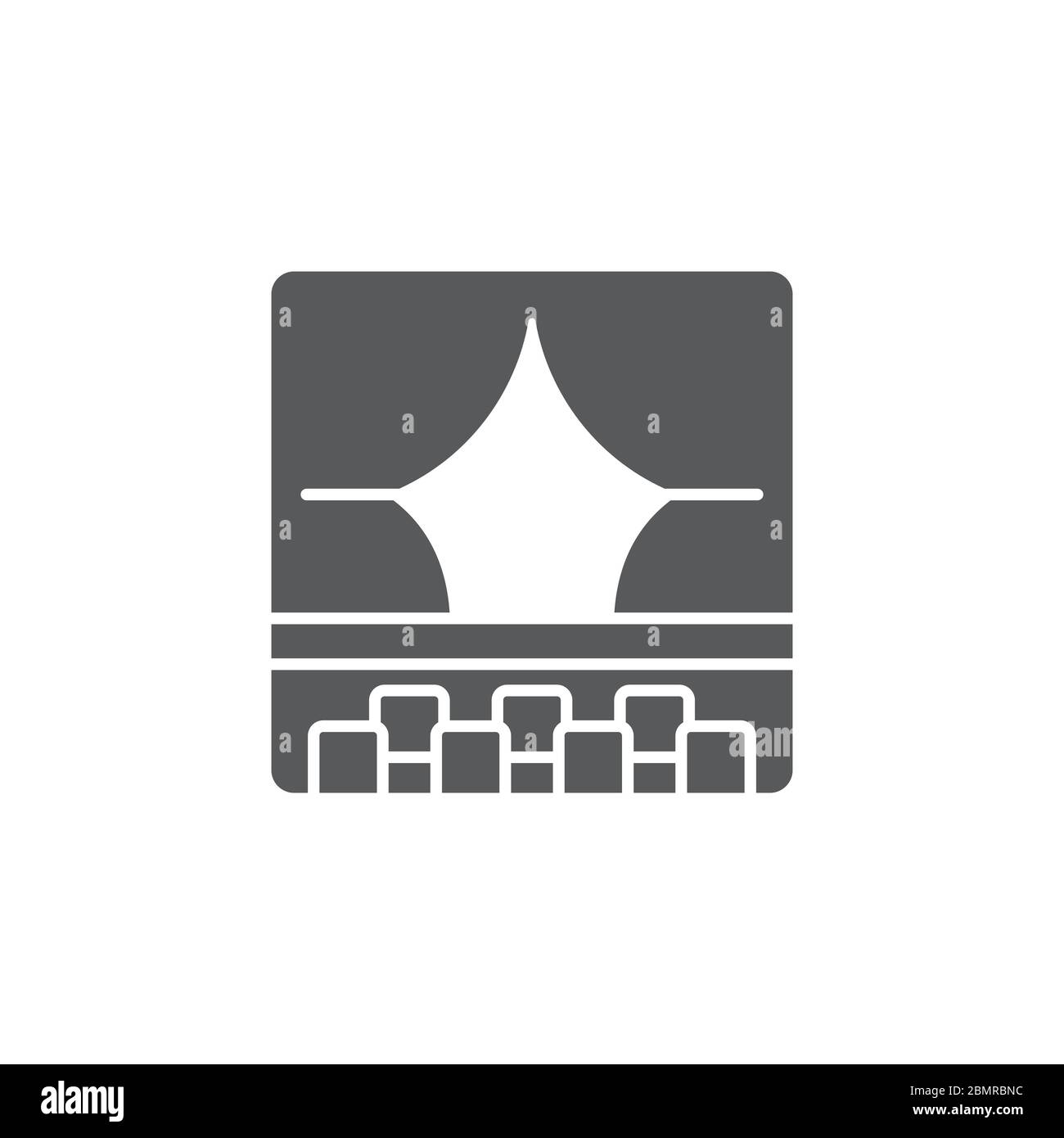 Theater vector icon symbol stage isolated on white background Stock ...