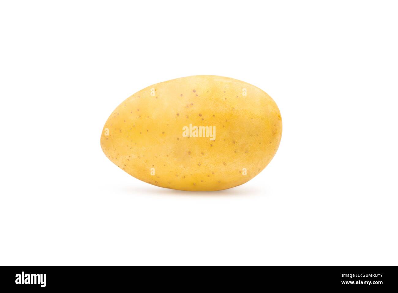 Single one raw whole organic potato on white isolated background with ...