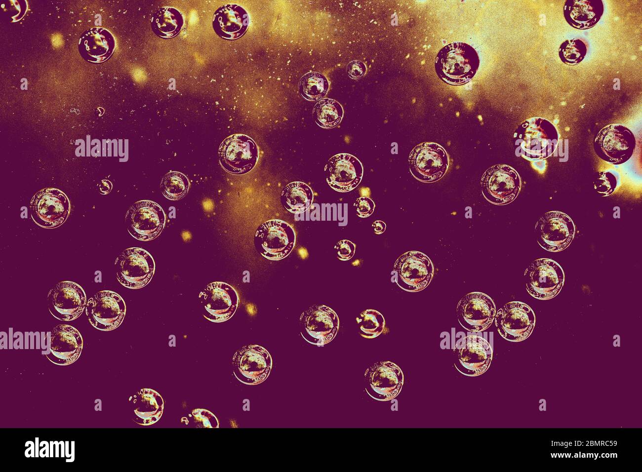 Air bubbles inside water base form patterns Stock Photo - Alamy