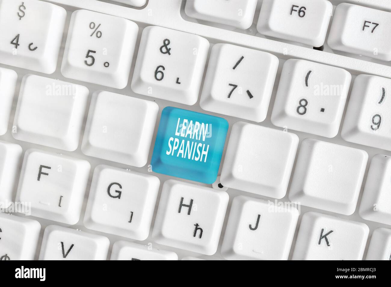 Writing note showing Learn Spanish. Business concept for Translation ...