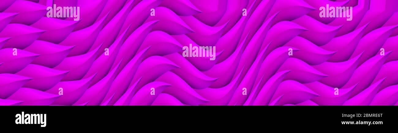 Purple wavy symmetrical pattern. Volume curved lines background ...