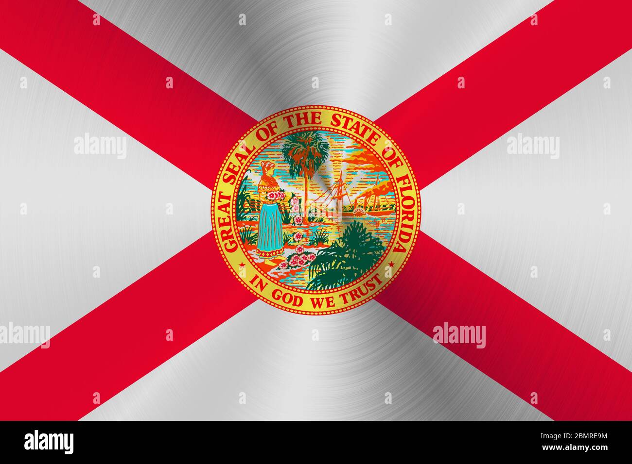 Flag of the U.S. state of Florida in traditional colors. Texture of ...