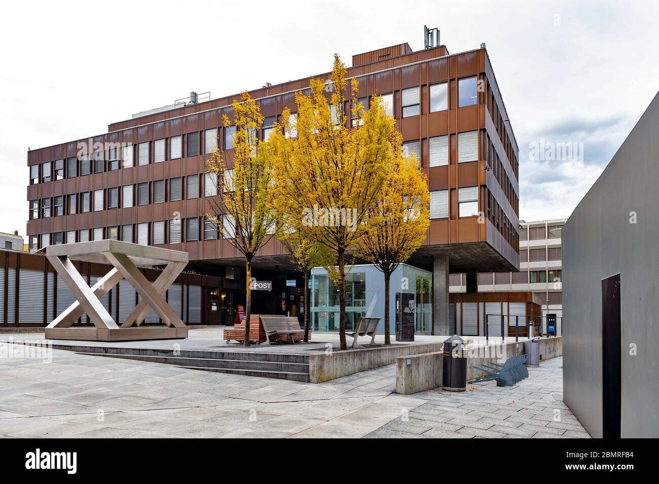 Vaduz Post Office, a branch of Liechtenstein Post AG company, located ...
