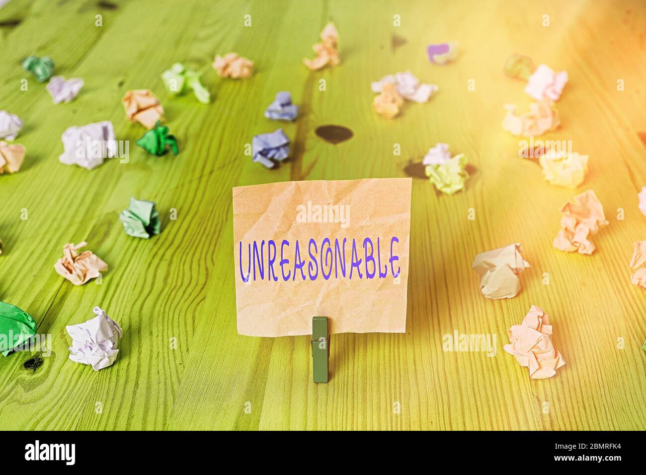 Text sign showing Unreasonable. Business photo text Beyond the limits ...